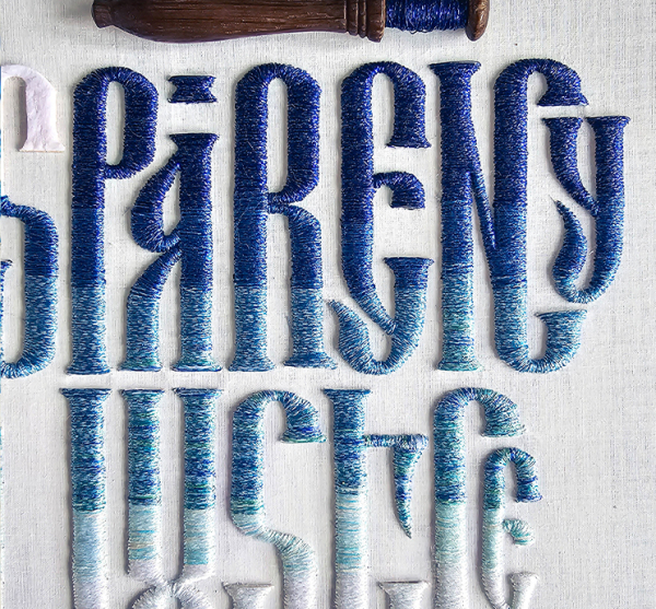 Transparency & Justice | Embroidery Art by Ksenia Semirova